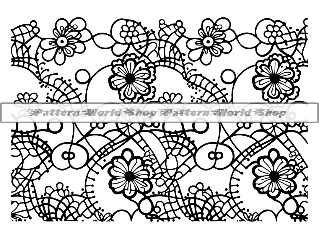 Lace Pattern #8 SVG, Lace Floral Pattern, Lace Western Pattern ...