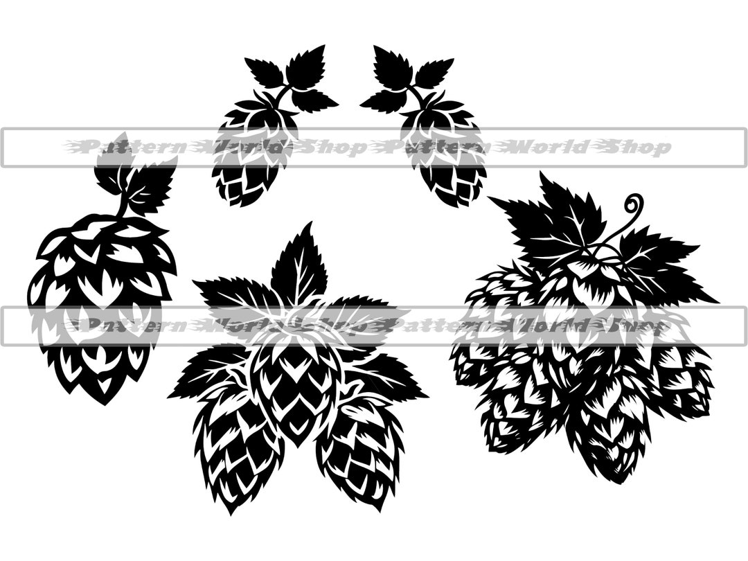 Beer Hops SVG PNG Dxf, Hops SVG, Hops Branch Svg, Hops Clipart, Hops ...