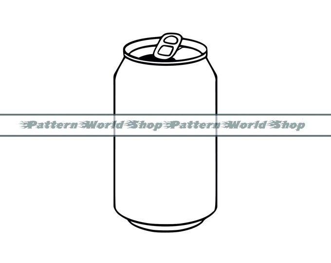 Beer Can Silhouette With Two Outlines | Beer Can SVG Beer Can Outline ...