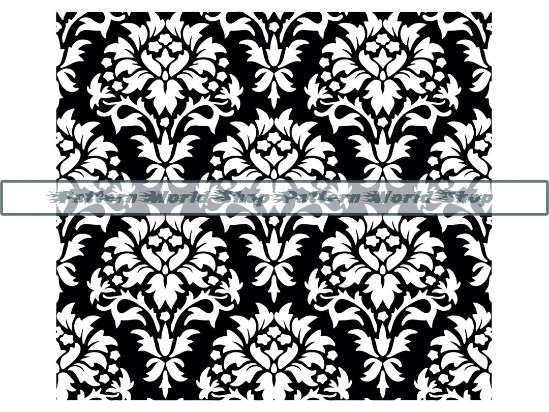 Damask Pattern #4 SVG, Vintage Pattern SVG, Damask SVG, Damask Clipart ...