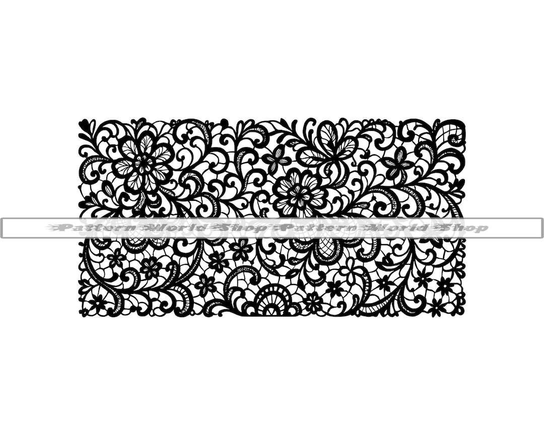 Elegant Lace Pattern #11 SVG | Seamless Floral Lace Cut File for Cricut ...