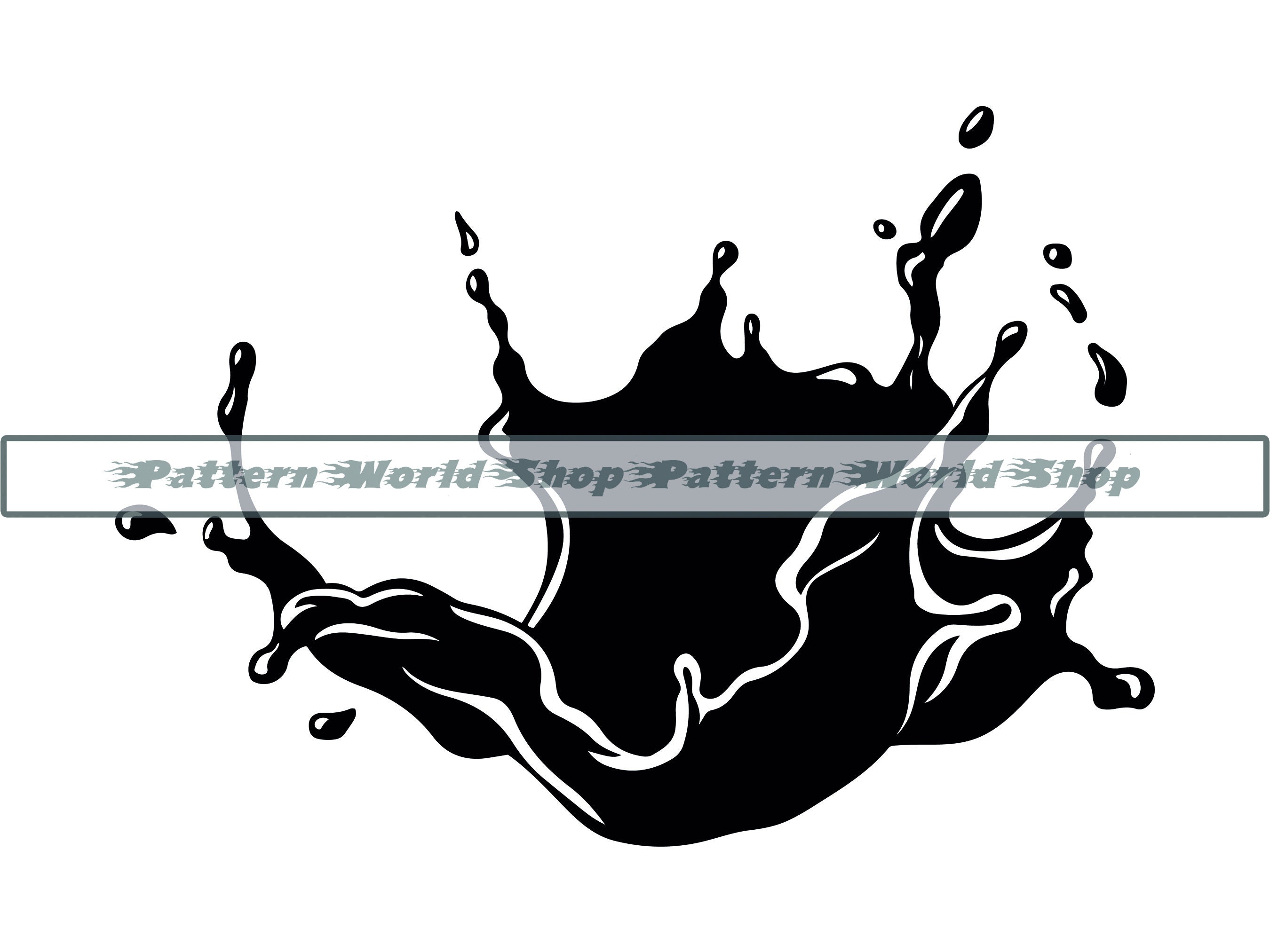 Water Splash Vector Black And White