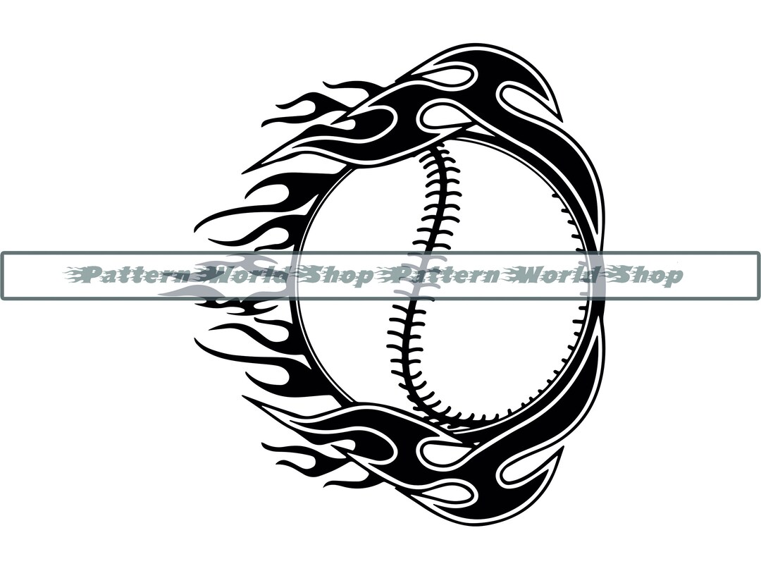 Flaming Baseball #2 SVG, Baseball SVG, Baseball Clipart, Baseball Files ...