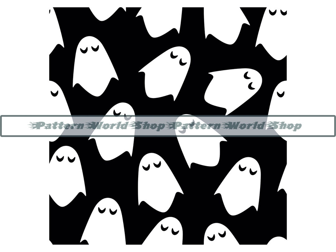 Halloween Pattern #3 SVG, Ghost Pattern SVG, BOO Svg, Clipart, Files ...