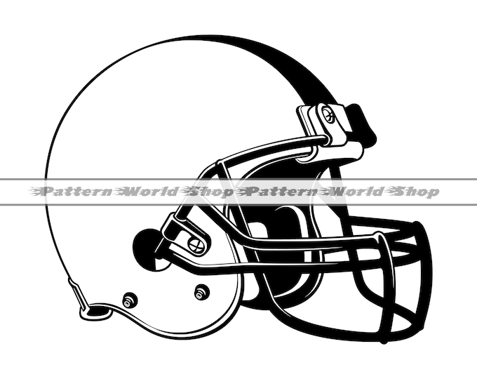 Football Helmet Outline #2 SVG, Football Helmet Clipart, Football ...
