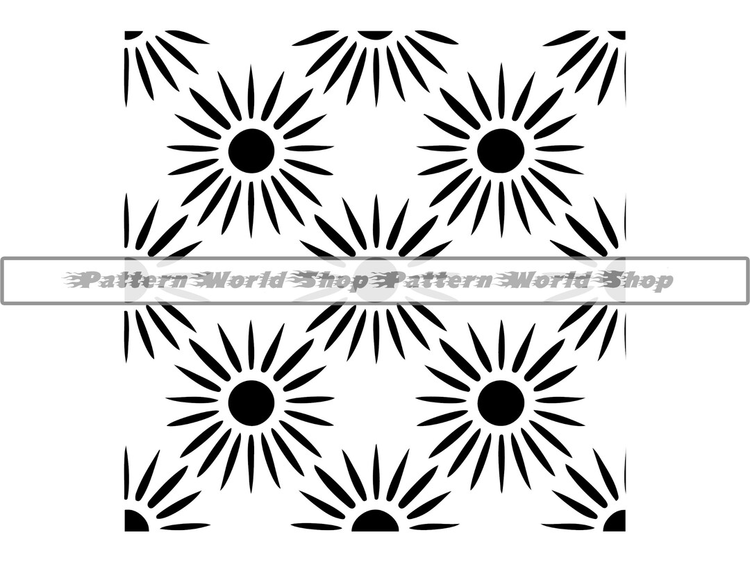 Sun Seamless Pattern #2 SVG PNG DXF, Sunshine Clipart, Sun Background ...