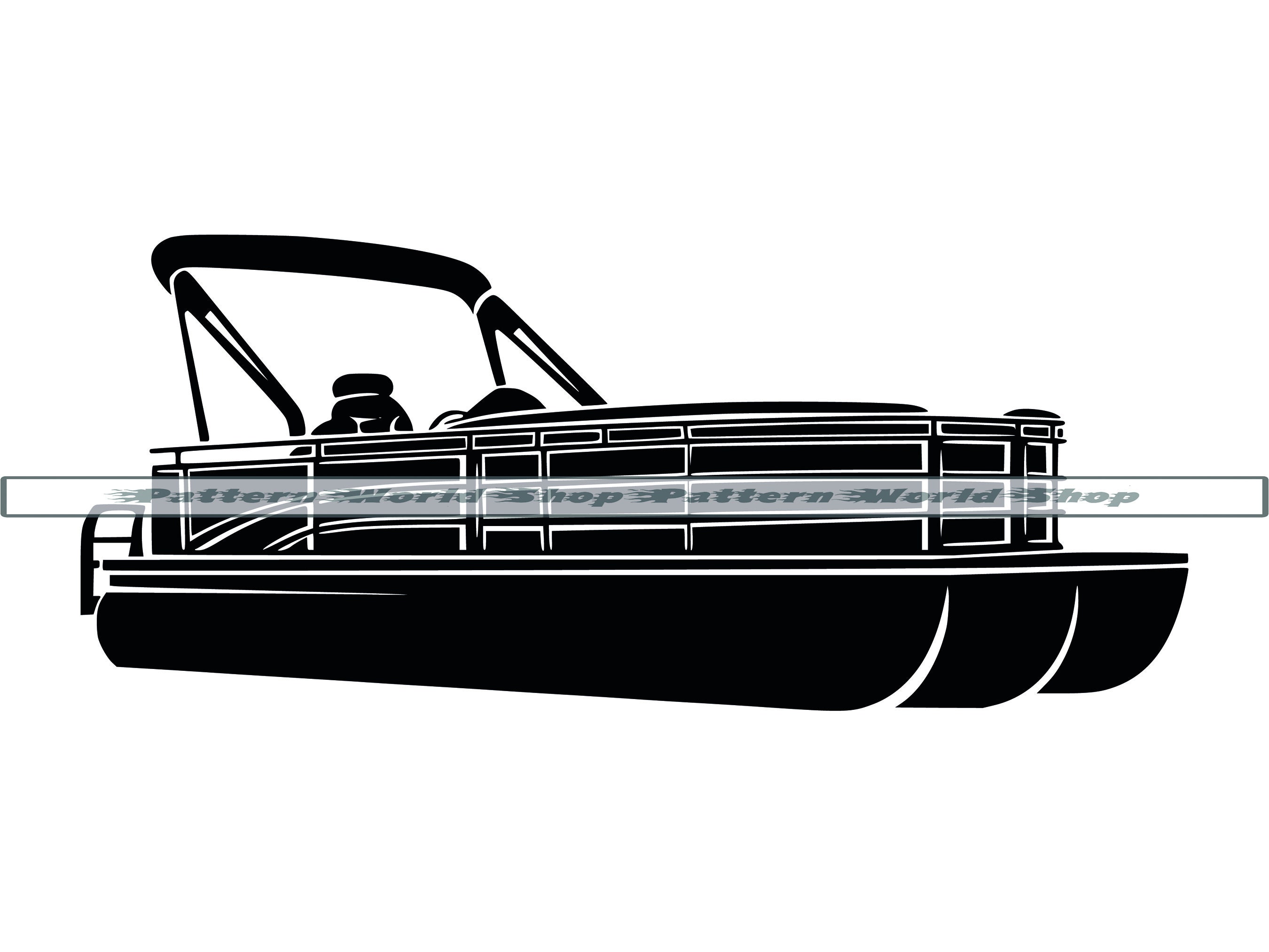 Pontoon Boat #2 SVG, Pontoon Boat Clipart, Pontoon Boat Files for ...