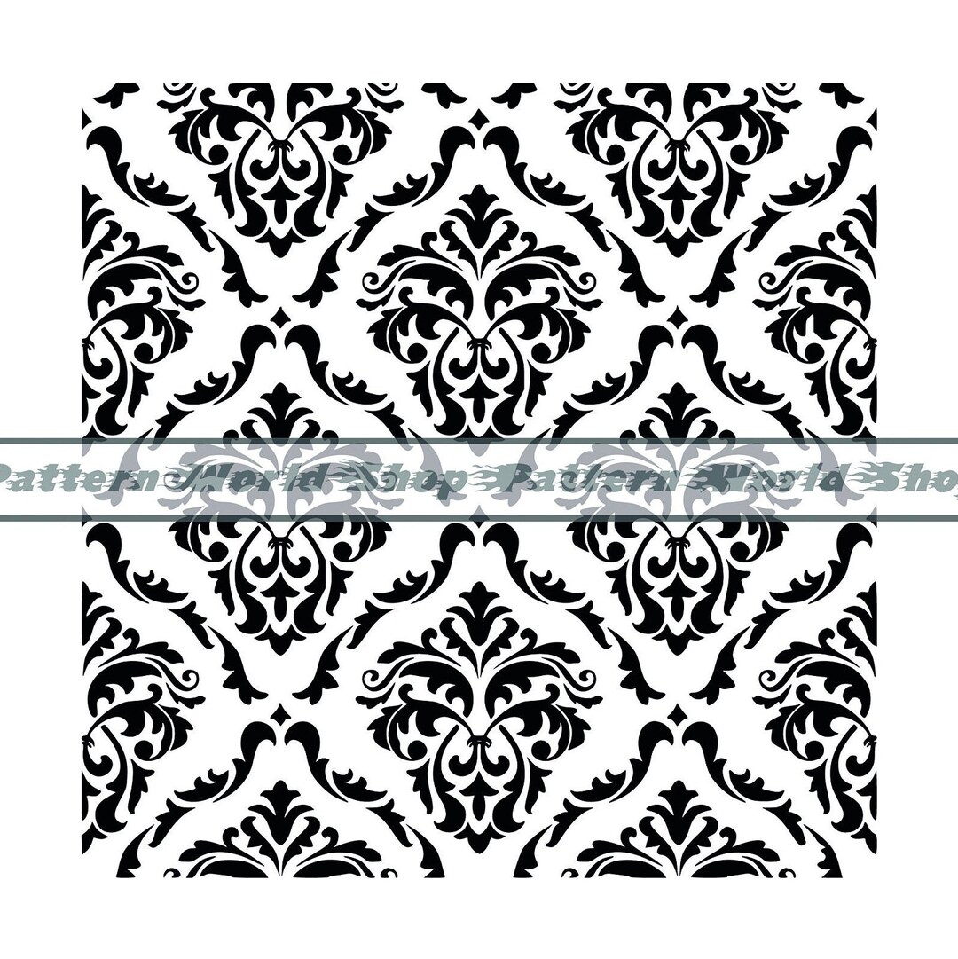 Damask Pattern #2 SVG, Vintage Pattern SVG, Damask SVG, Damask Clipart ...