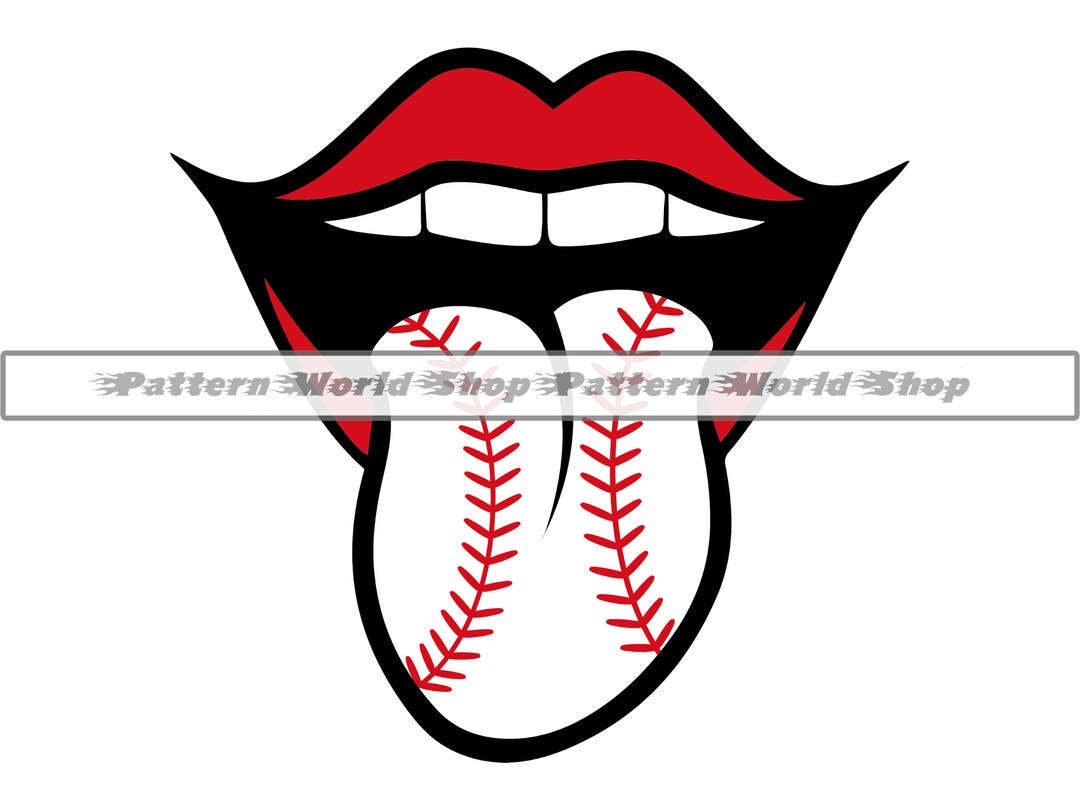 Baseball Lips SVG Baseball Tongue SVG Baseball Svg Baseball - Etsy