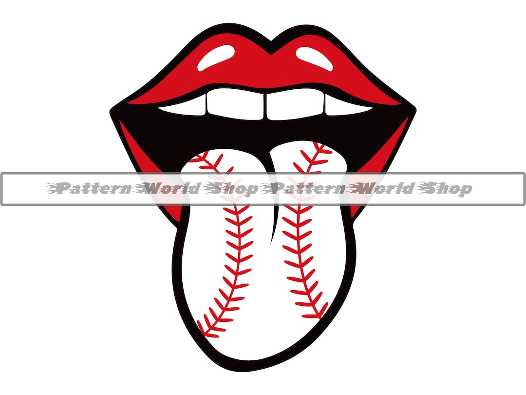 Baseball Lips SVG, Baseball Tongue SVG, Baseball Svg, Baseball Lips ...