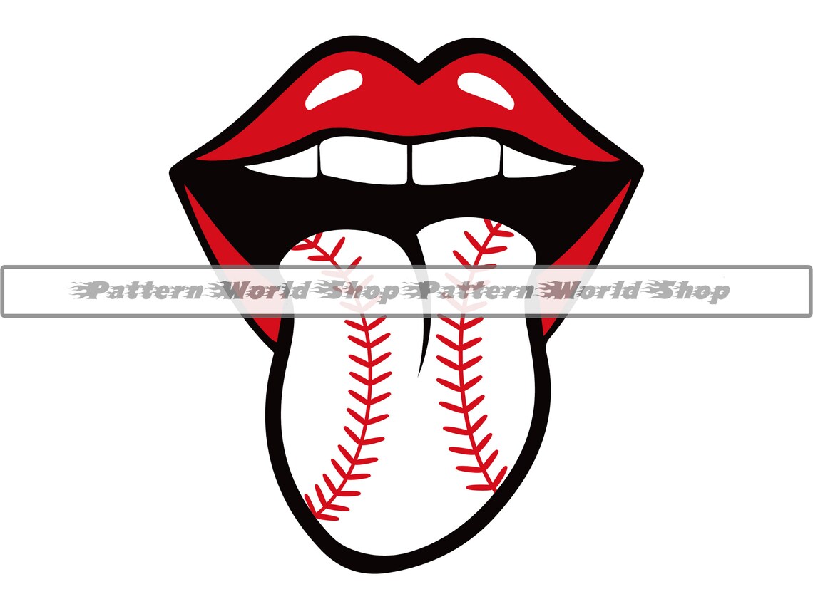 Baseball Lips SVG Baseball Tongue SVG Baseball Svg Baseball - Etsy
