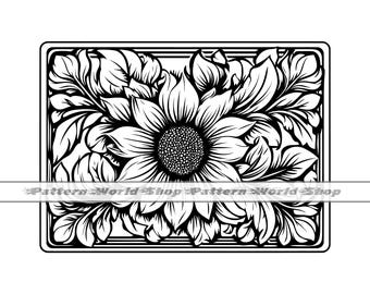 Western Tooled Leather Pattern Floral SVG - Etsy