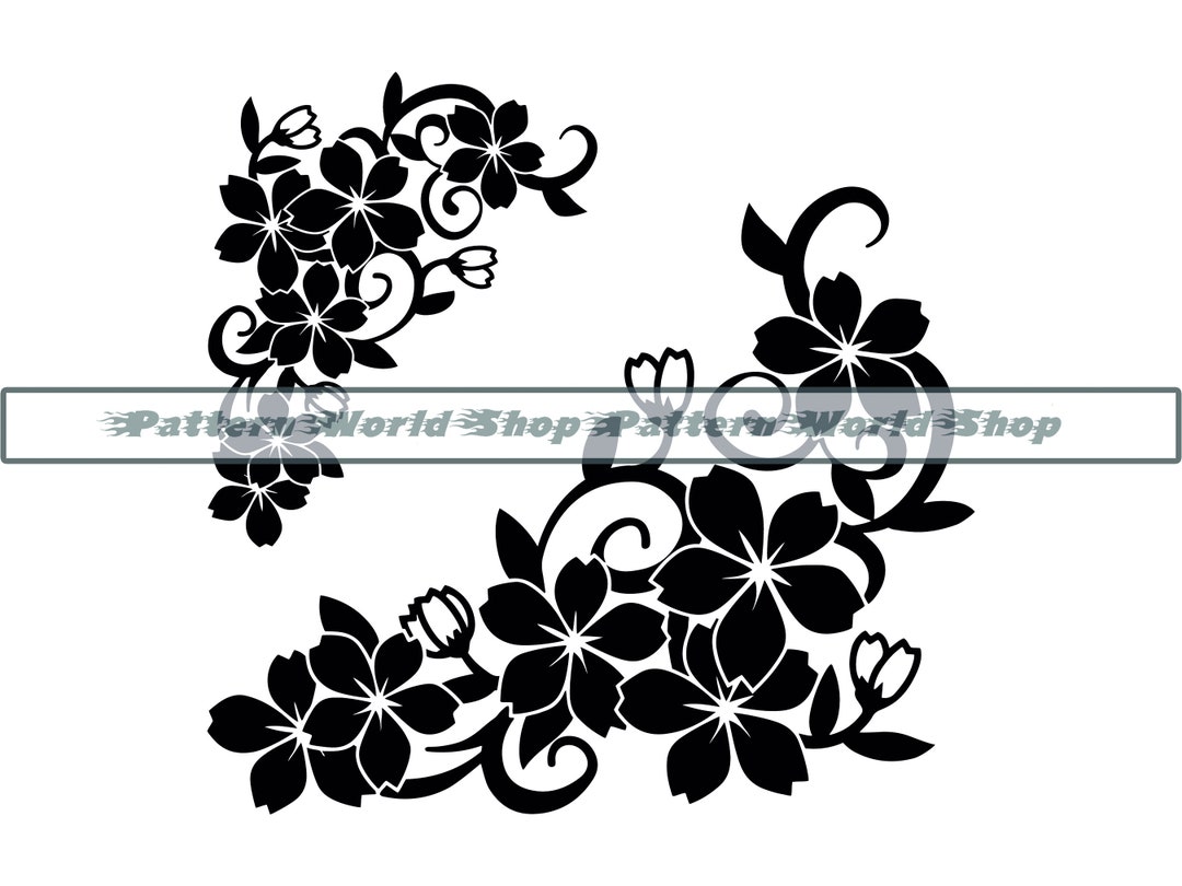 Flower Corner SVG, Flower Border SVG, Floral Border SVG, Flower Frame ...