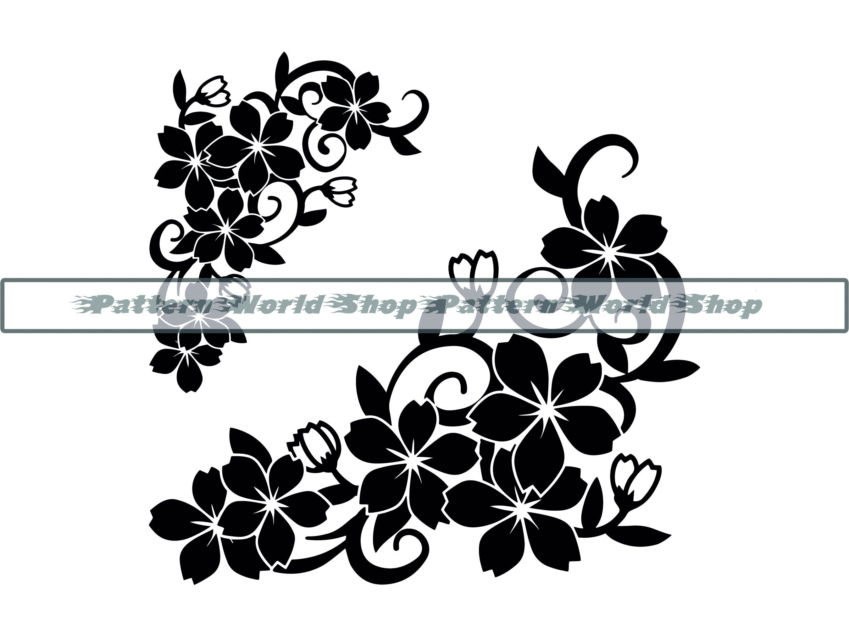 Flower Corner SVG Flower Border SVG Floral Border SVG - Etsy