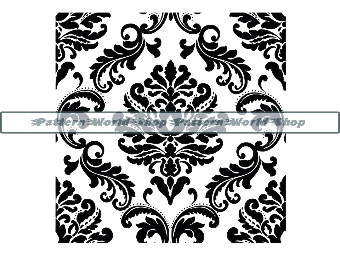 Damask Pattern #3 SVG, Vintage Pattern SVG, Damask SVG, Damask Clipart ...