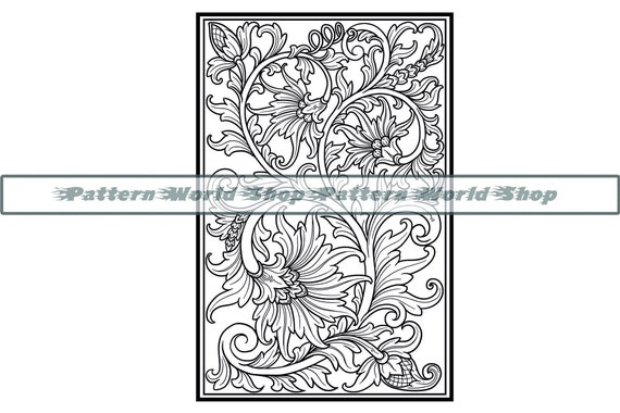 Tooled Leather 8 SVG Western Tooled Leather Tooling - Etsy