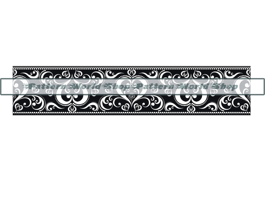 Tooled Leather #22 SVG, Damask Border, Western Tooled Leather, Seamless ...