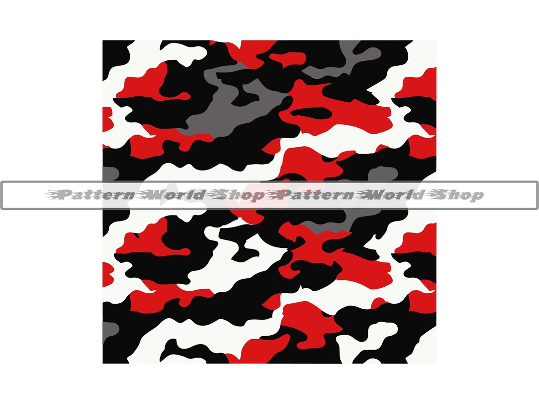 Red Camo Camouflage Seamless Pattern SVG PNG, Red Camo Background ...