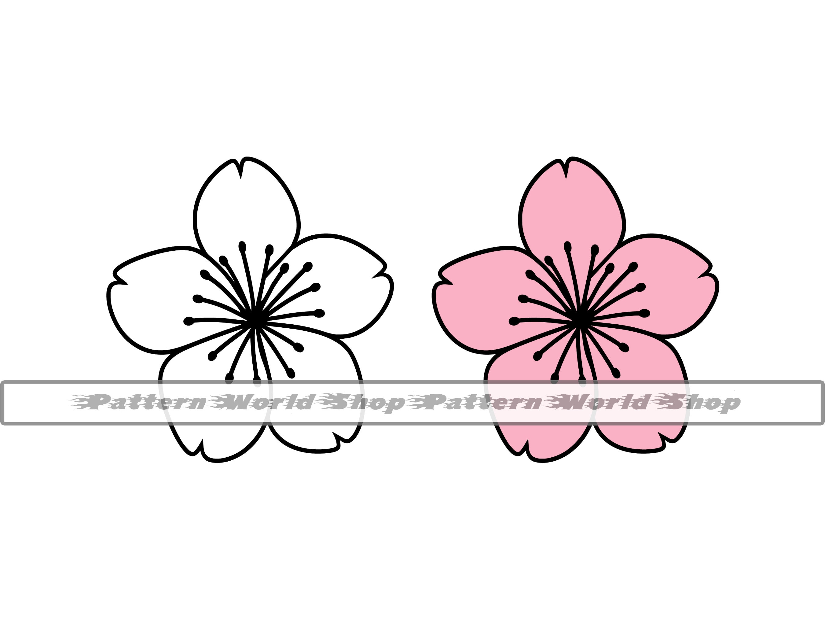 Cherry Blossom SVG, Sakura Flower SVG, Japanese Flower Svg, Clipart ...