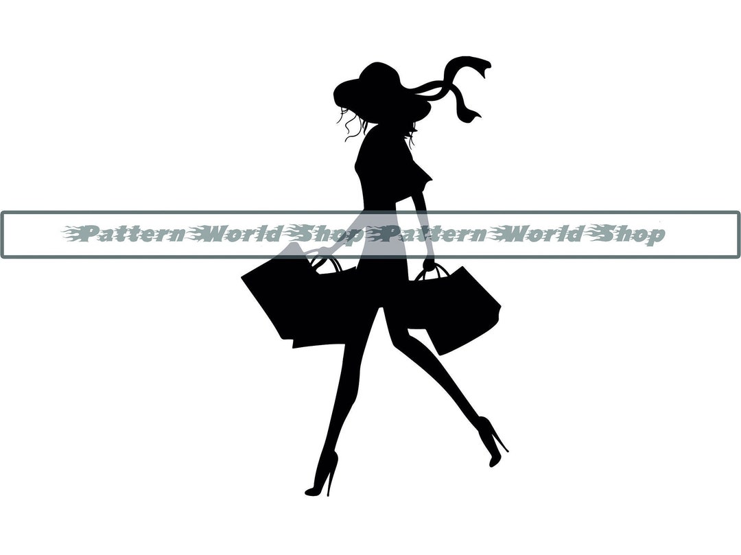 Shopping Woman SVG, Fashion SVG, Shopping SVG, Shopping Clipart ...