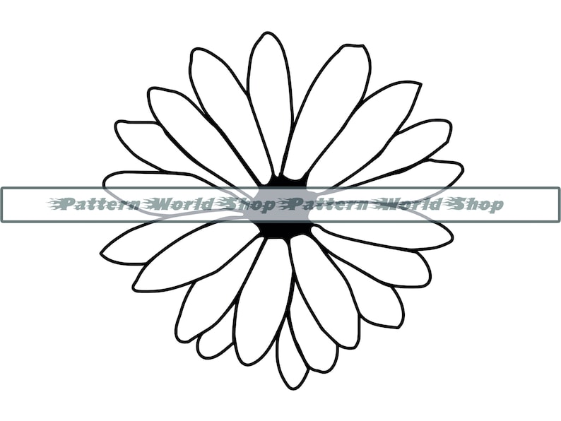 Daisy Outline SVG Daisy SVG Flower SVG Daisy Clipart Daisy | Etsy