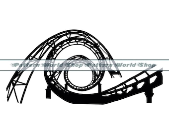 Roller Coaster 3 SVG, Roller Coaster Clipart, Roller Coaster Files for ...