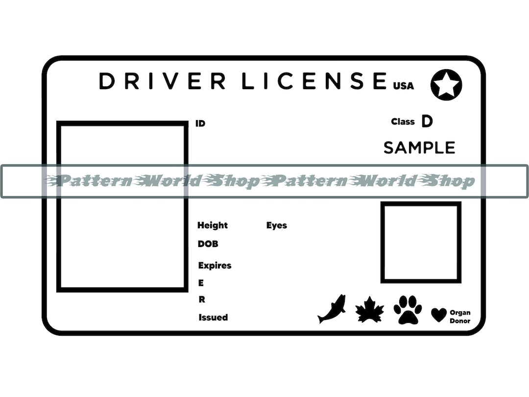 Drivers License Template SVG, Drivers License SVG, ID Svg ...