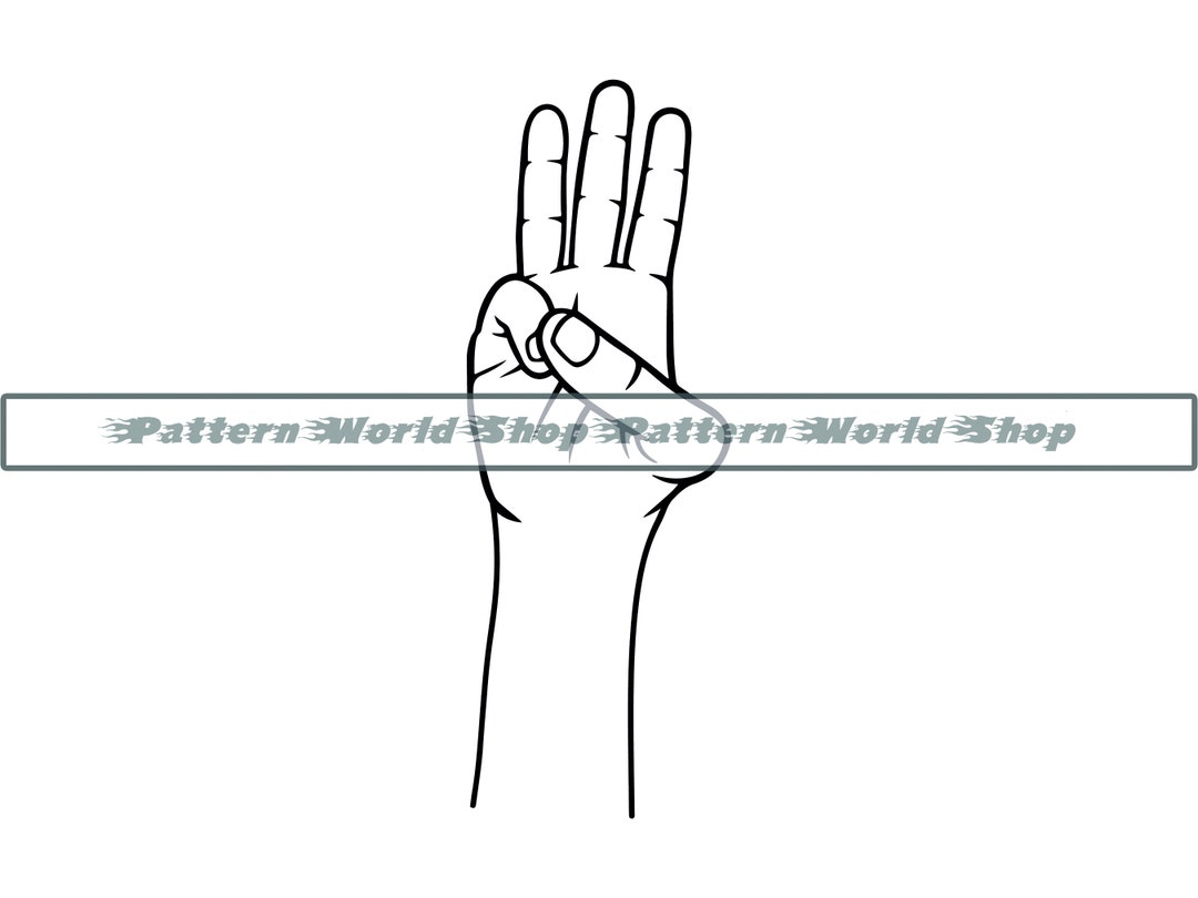 Hand Count Three SVG, Three SVG, Three Fingers SVG, Numbers Svg, Hand ...