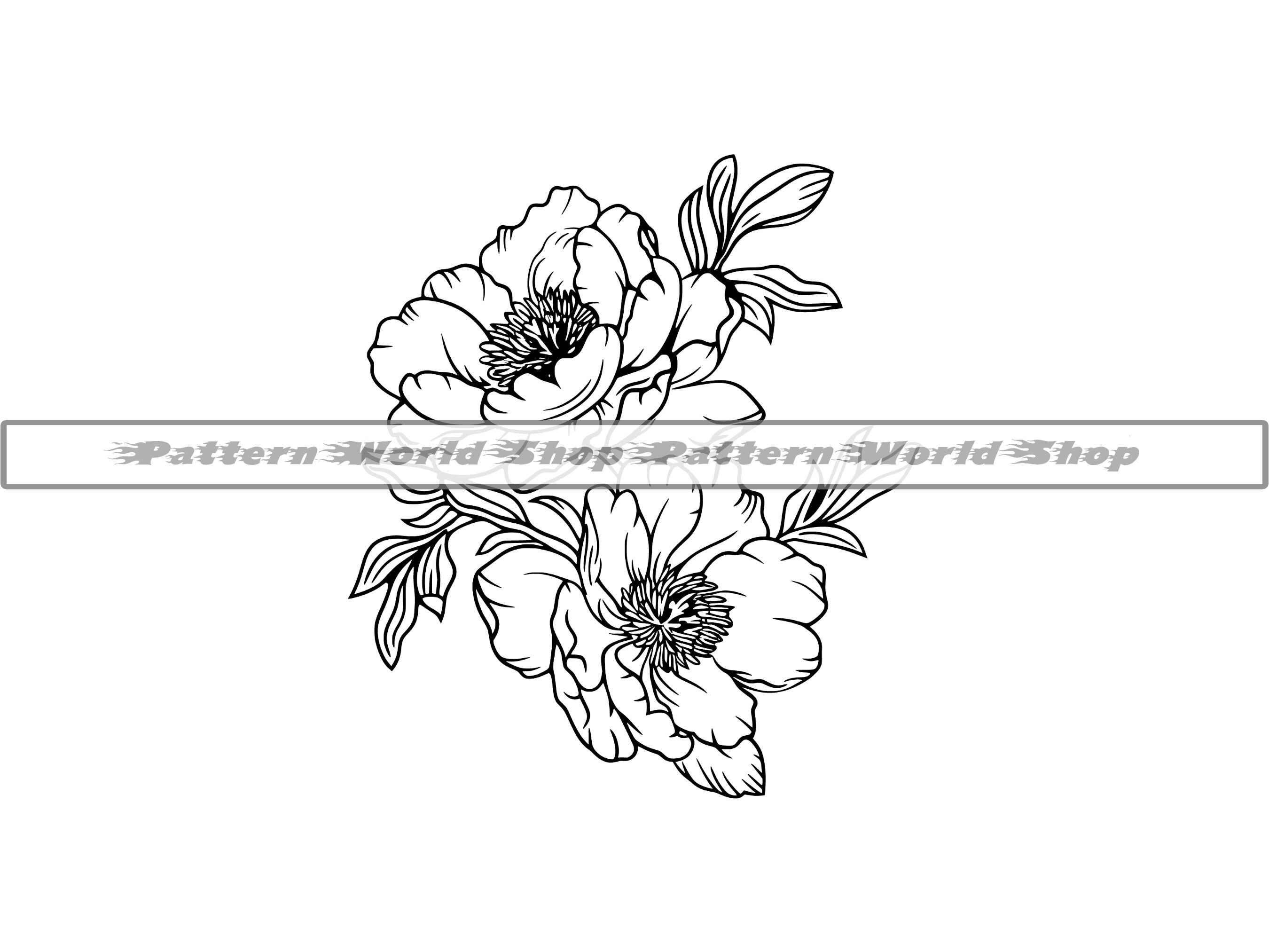 Peony Flower SVG Bundle, Peony SVG, Wedding Flowers Svg, Peony Clipart ...