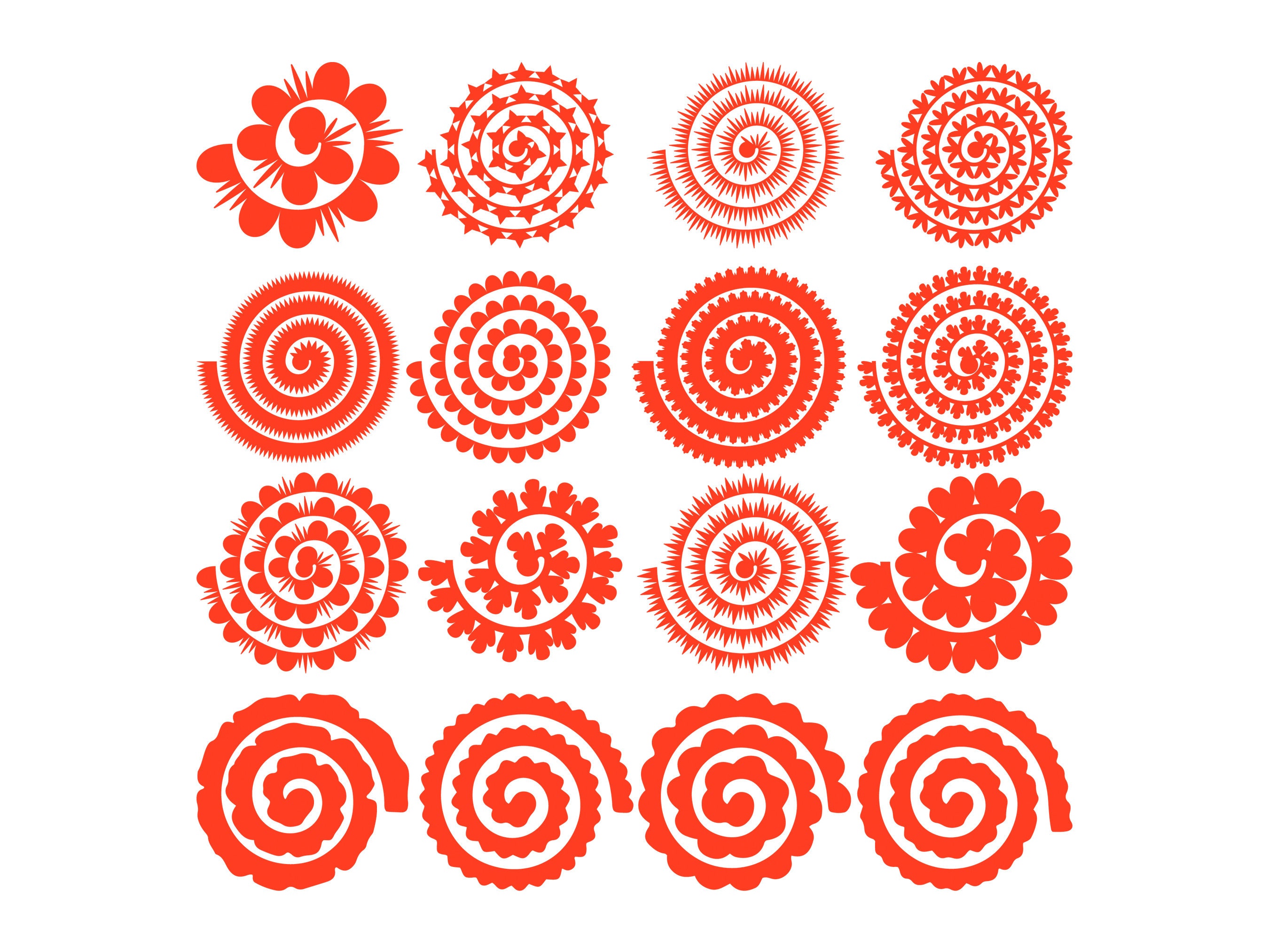 16 Rolled Flowers SVG Rolled Flower SVG Paper Flower SVG - Etsy