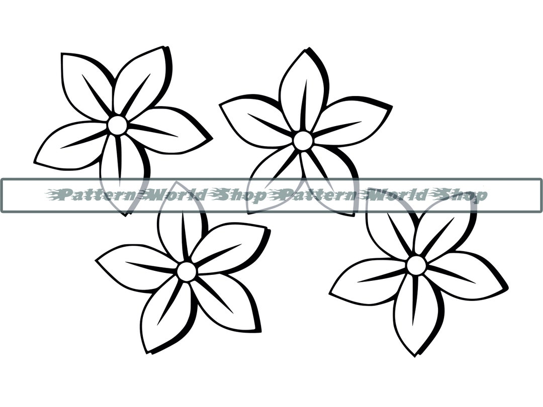 Flower Outline #6 SVG, Flower SVG, Flower Design SVG, Flower Clipart ...