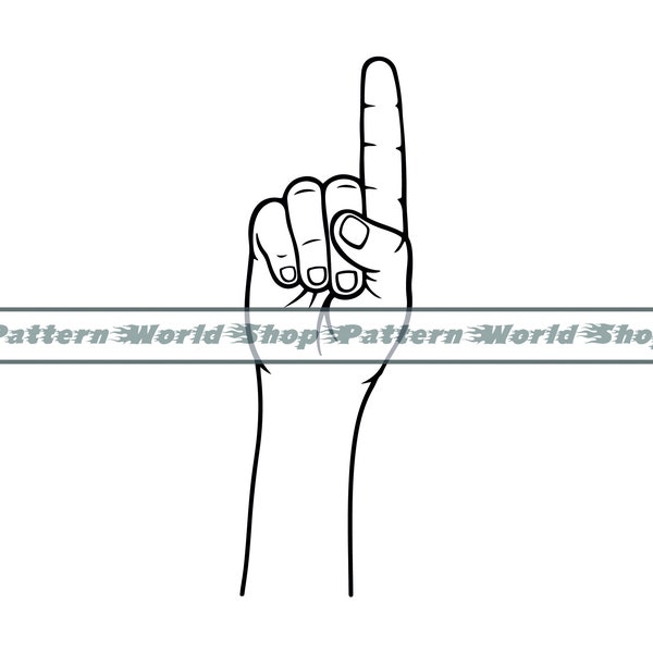 One Finger Svg - Etsy