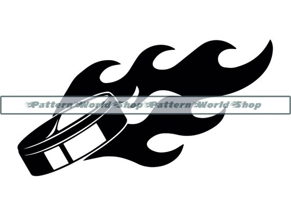 Flaming Hockey Puck SVG Hockey SVG Hockey Clipart Hockey | Etsy