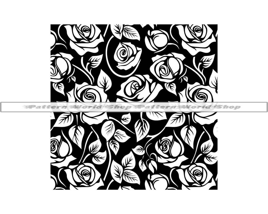 Seamless Rose Pattern #3 SVG, Roses Pattern SVG, Floral Pattern SVG ...