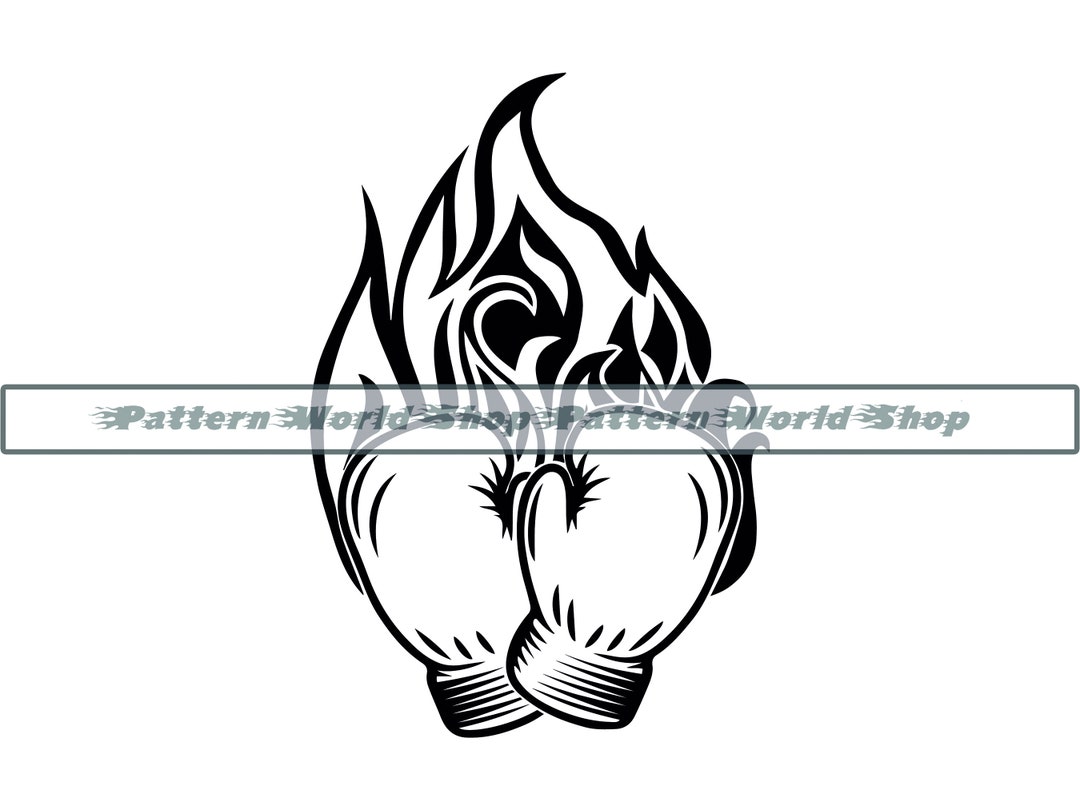 Flaming Boxing Gloves SVG, Boxing Svg, Flaming Boxing Gloves Clipart ...