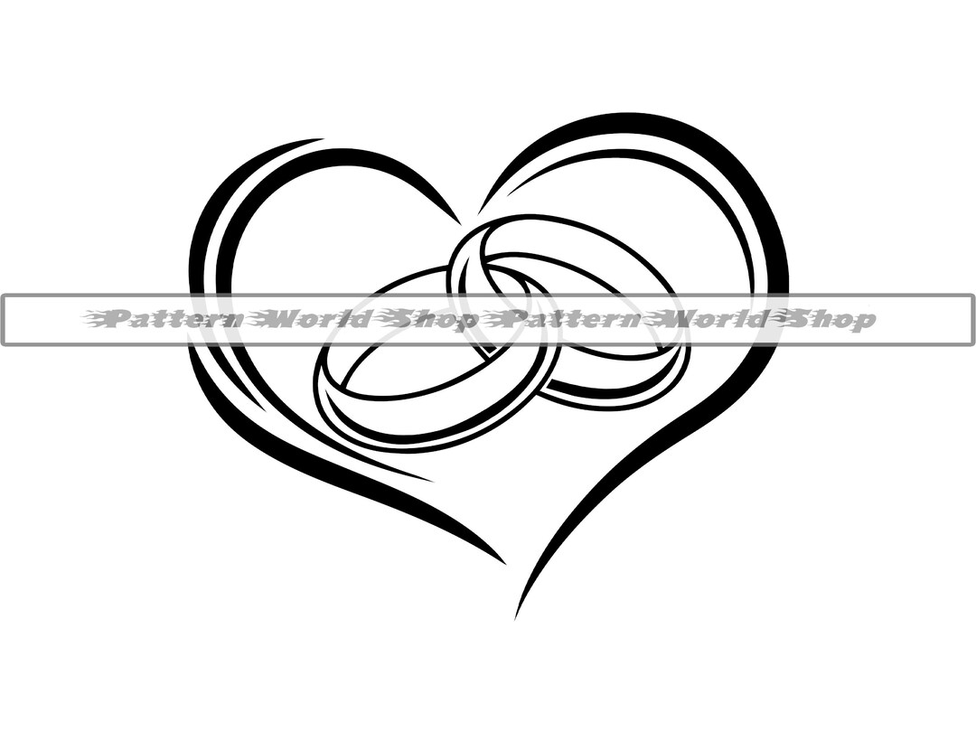 Wedding Rings Heart SVG, Wedding SVG, Marriage Rings SVG, Engagement ...