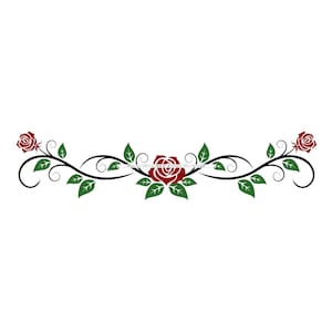 Rose Text Divider SVG, Decorative Divider SVG, Rose Vine SVG, Leaf ...