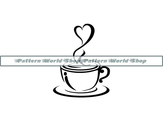 Coffee Cup SVG Coffee Love SVG Heart Coffee Cup SVG Coffe | Etsy