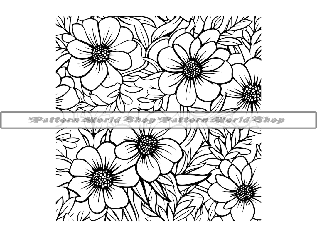 Floral Seamless Pattern #3 SVG, Pattern SVG, Floral Background SVG ...