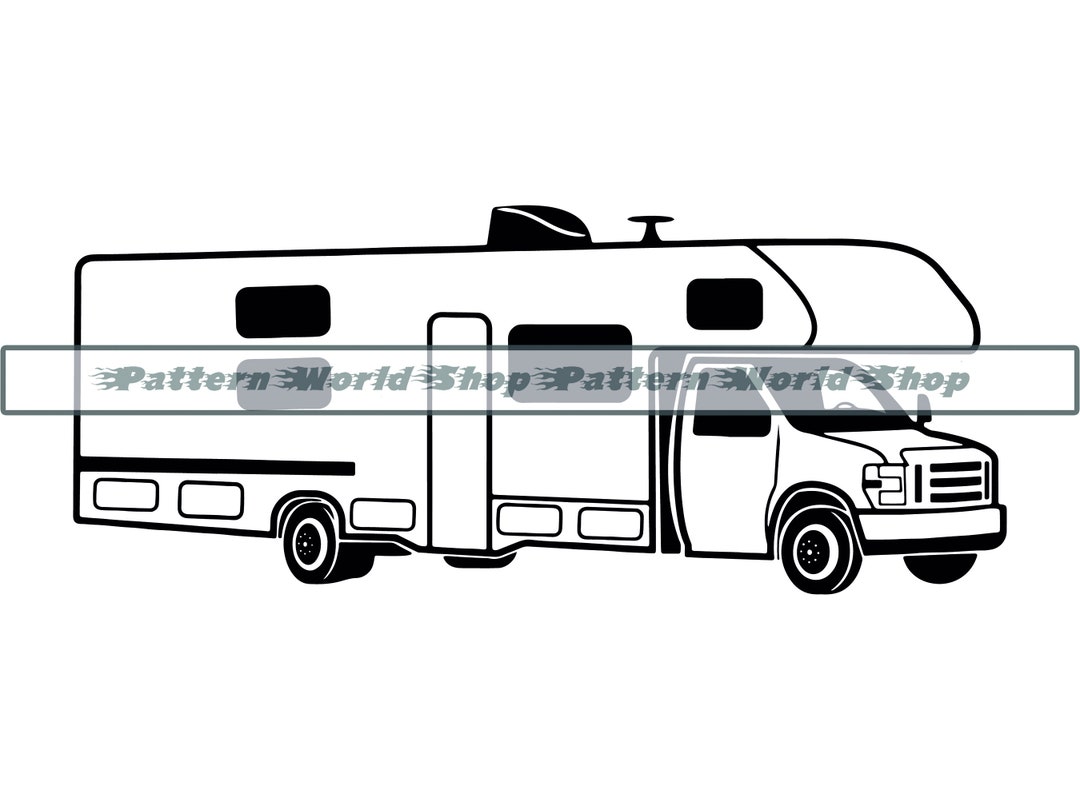 Camper Van #2 SVG, RV SVG, Motorhome Svg, Camper Van Clipart, Camper ...
