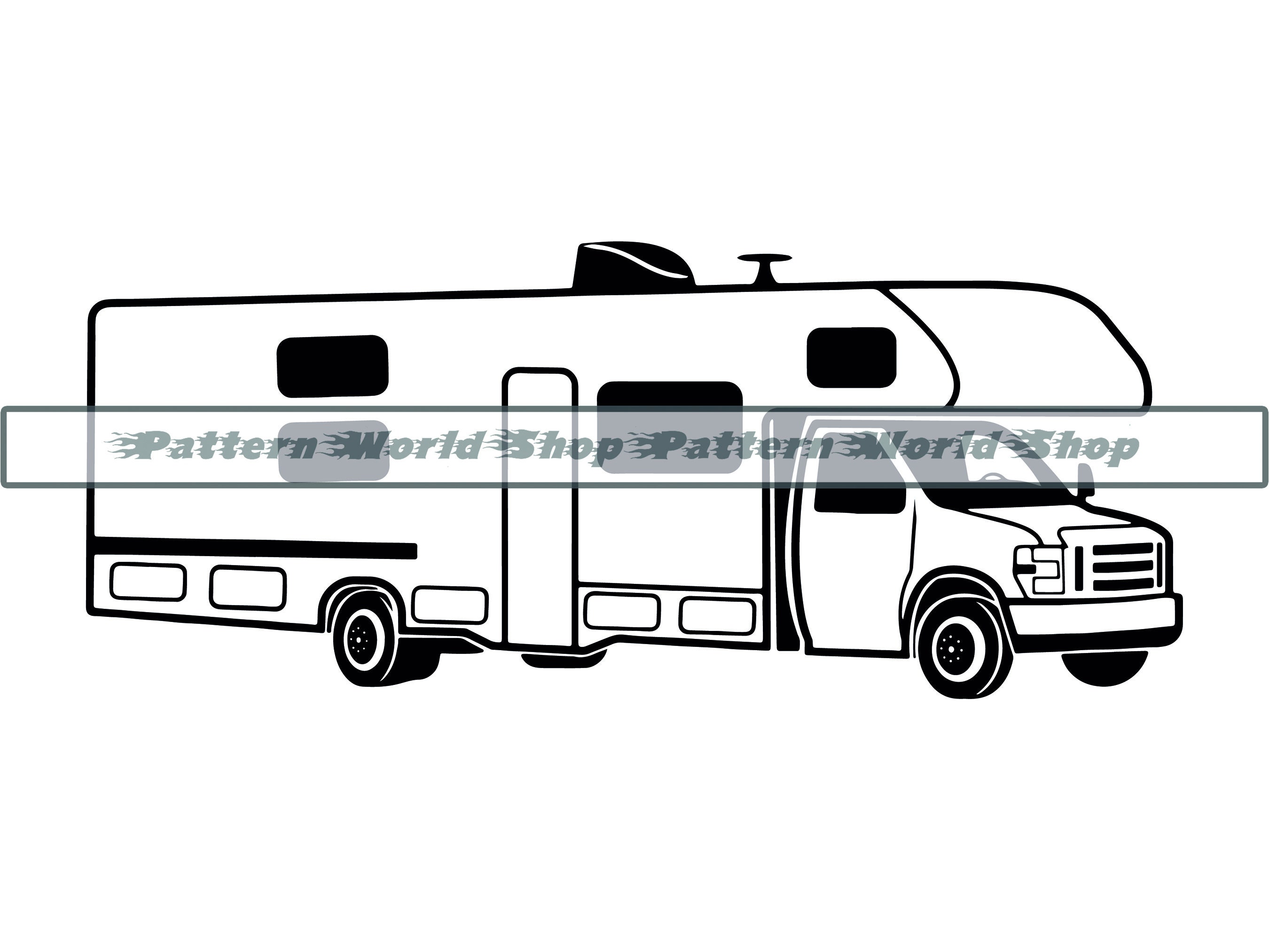 Camper Van 2 SVG RV SVG Motorhome Svg Camper Van Clipart - Etsy