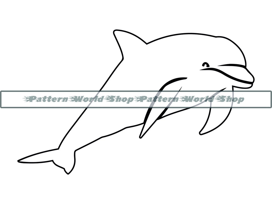 Dolphin Outline SVG, Dolphin SVG, Dolphin Clipart, Dolphin Files for ...
