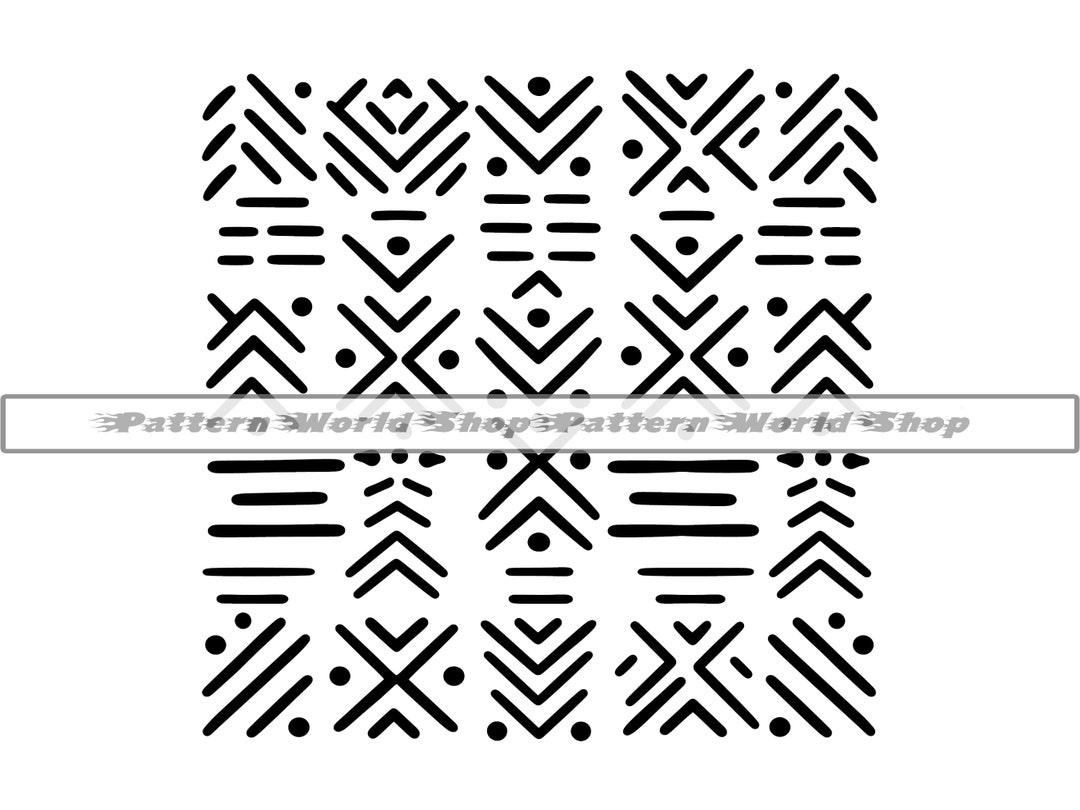 African Mud Cloth Pattern SVG, Boho Mudcloth Arrow, Seamless African ...