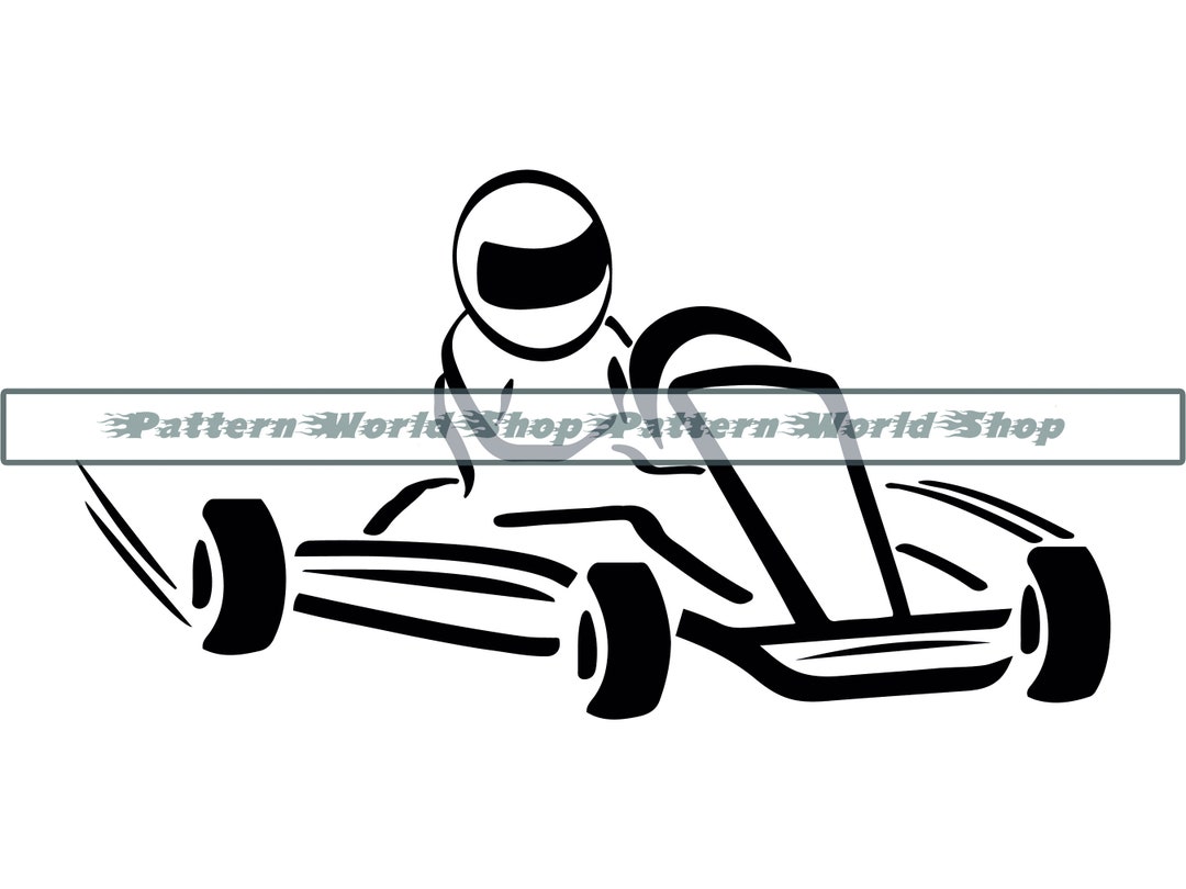 Stylized Go Kart SVG, Karting SVG, Karting Race Svg, Karting Clipart ...