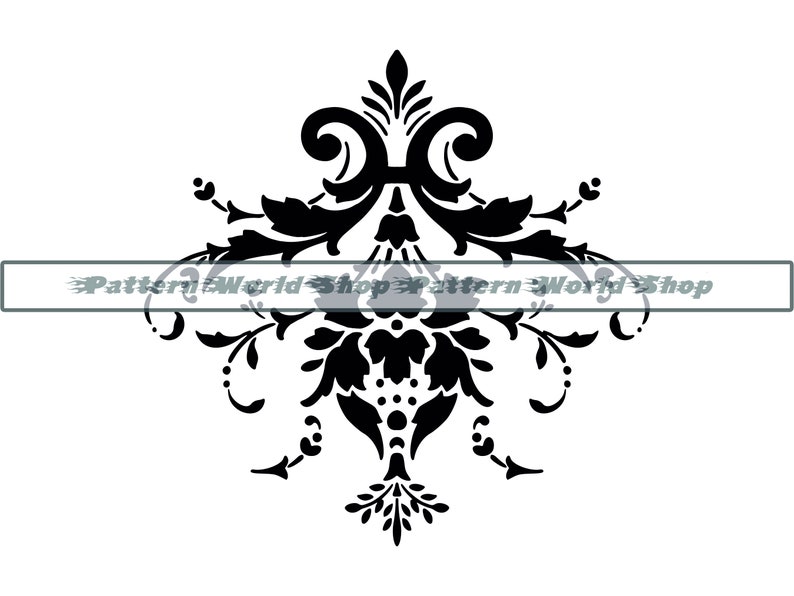 Damask Element 5 SVG Damask Stencil SVG Vintage Pattern - Etsy