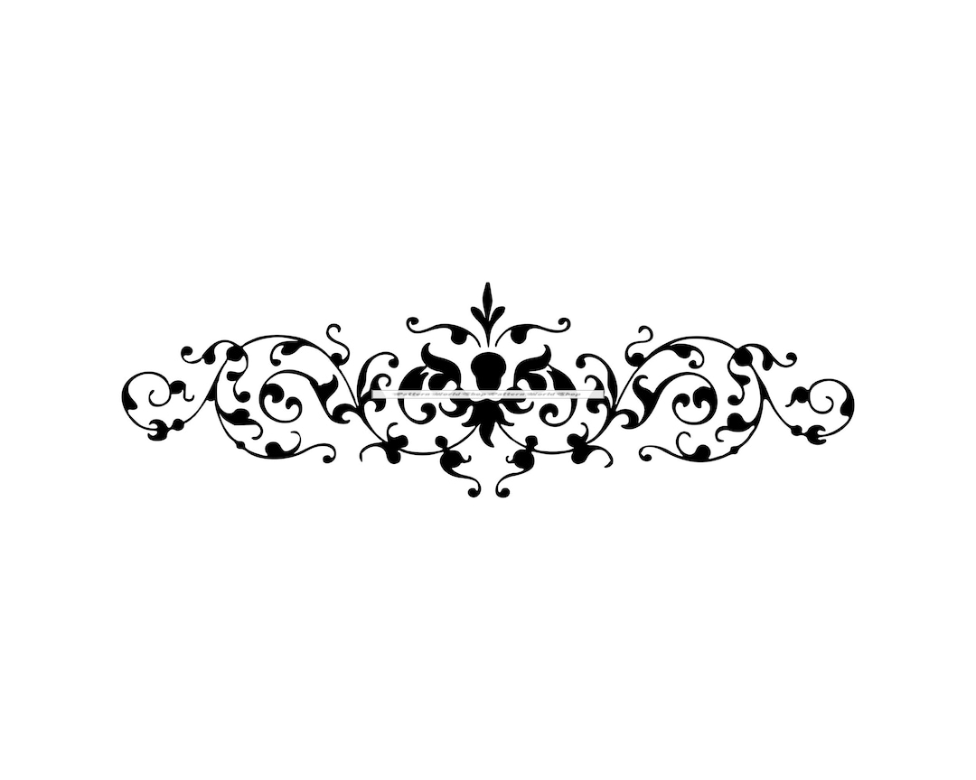 Text Divider #5 SVG, Decorative Divider SVG, Ornamental Vine SVG, Leaf ...