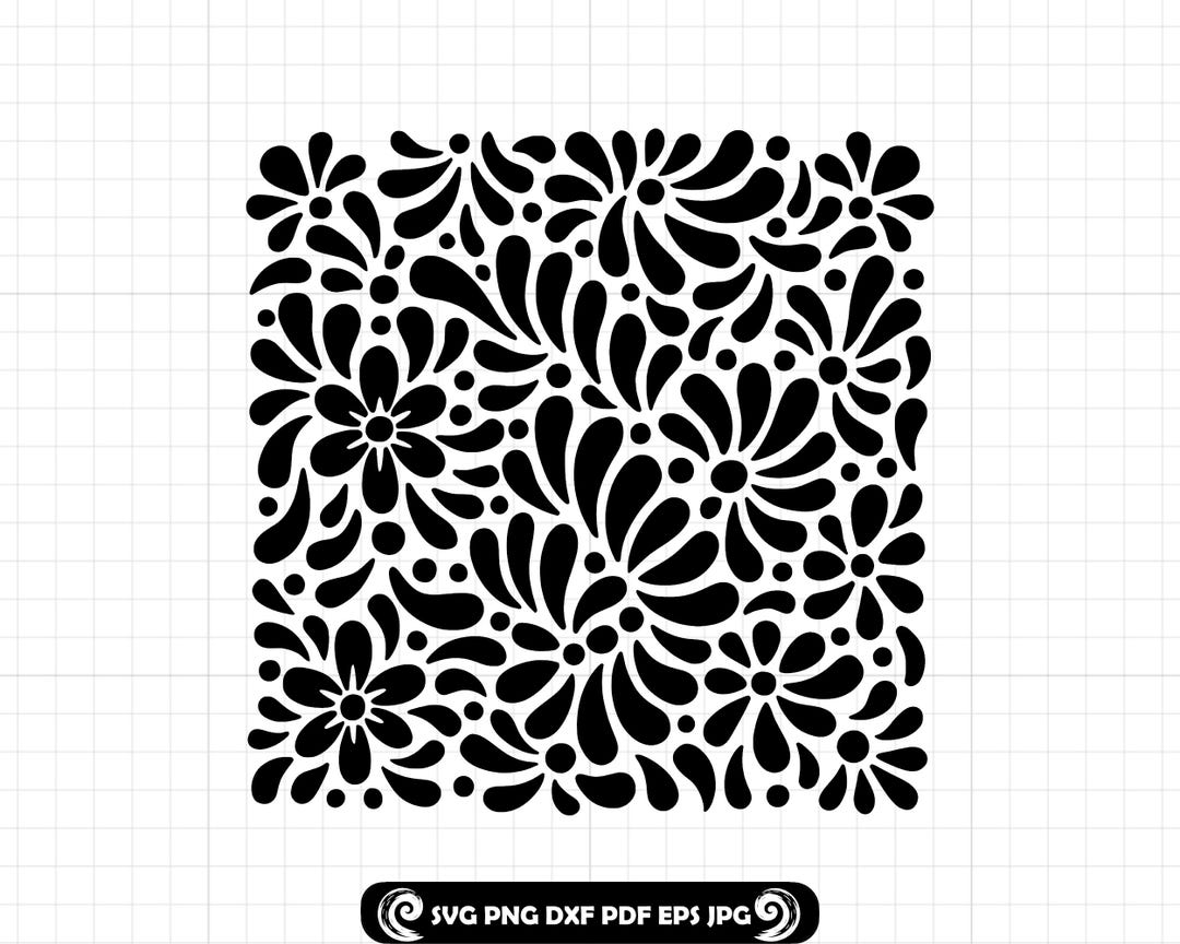 Talavera Tile Pattern SVG, Floral Mexican Style Background PNG, DXF Cut ...