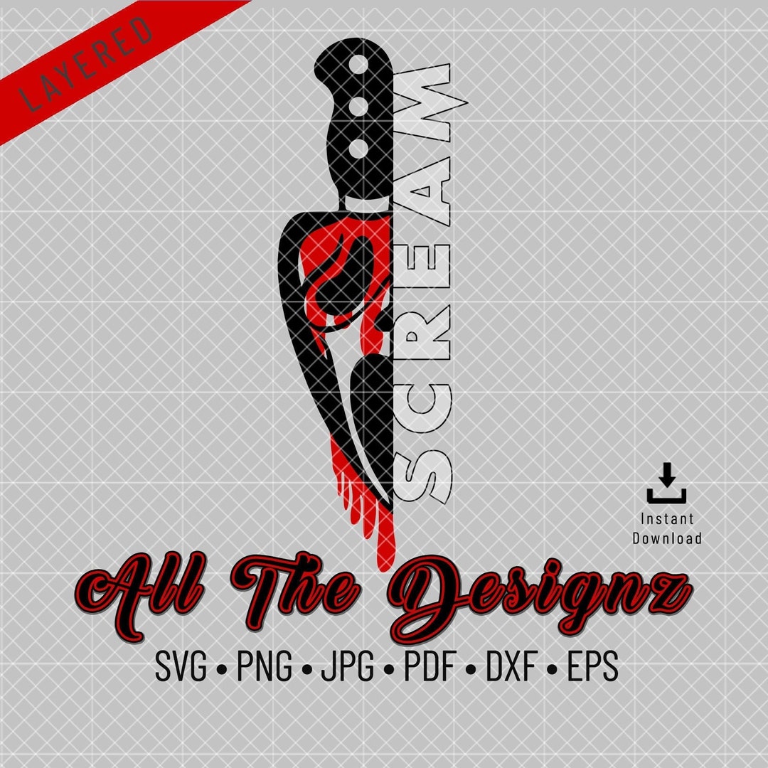 Scream SVG Scream Ghost Face Layered SVG Halloween SVG Instant Download ...