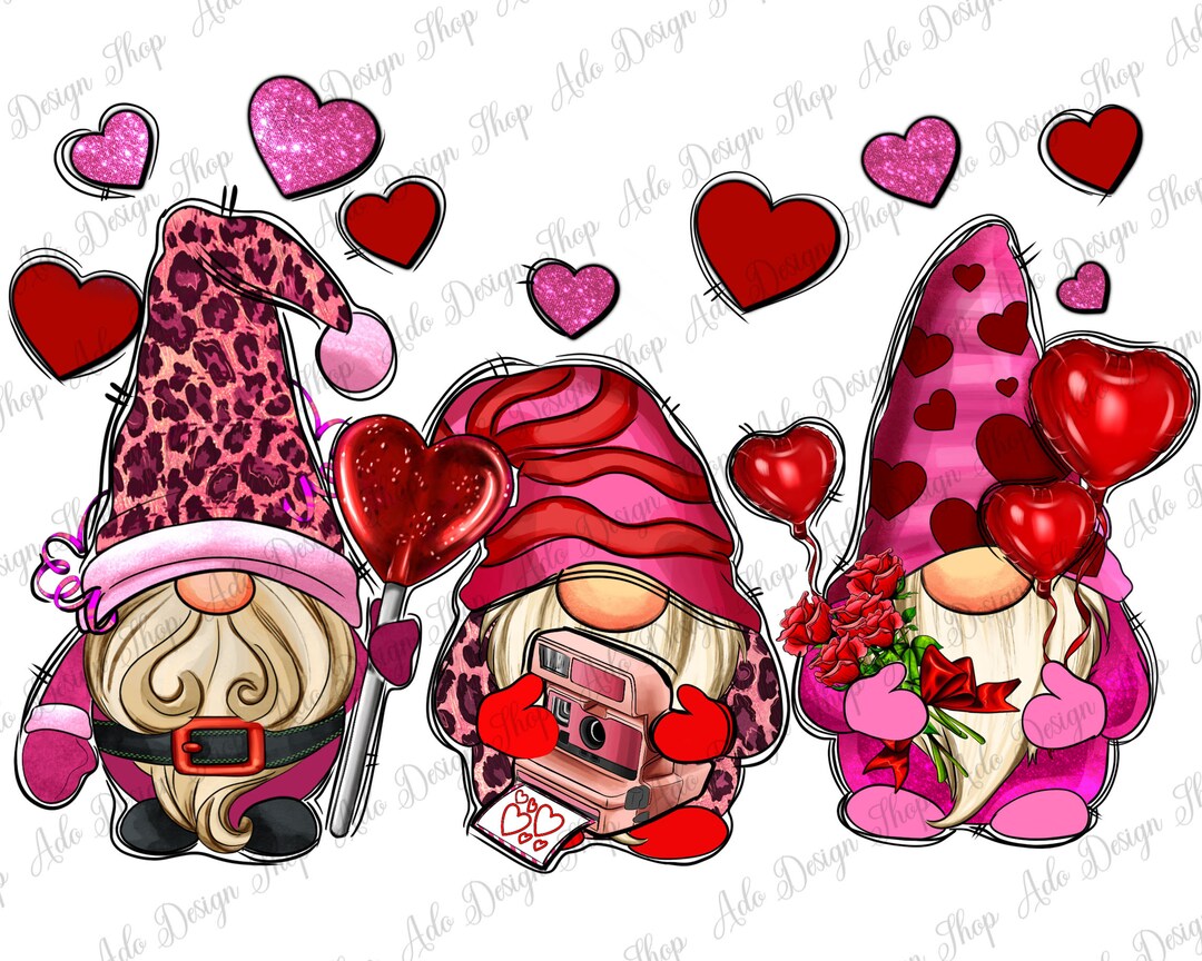 Valentine's Day Gnomes Png Sublimation Design, Valentine's Day Clipart ...
