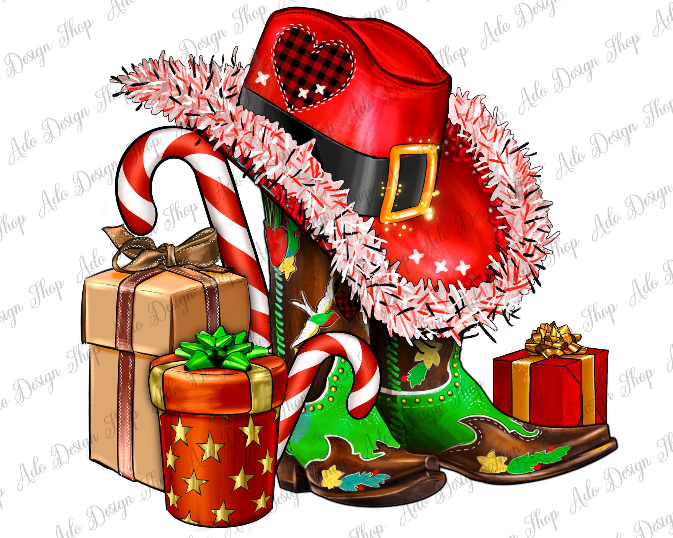 Christmas Cowboy Hat Clip Art